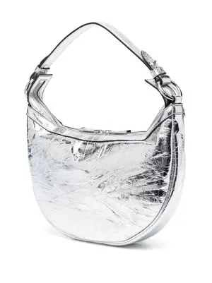 Versace Metallic-effect Shoulder Bag - Silver