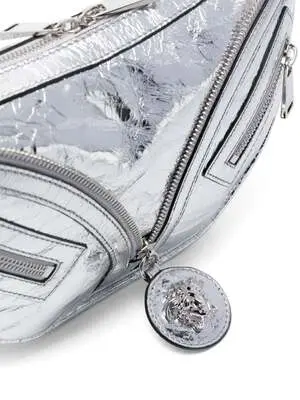Versace Metallic-effect Shoulder Bag - Silver