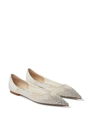 JIMMY CHOO Love Flat Ballerinas With Crystal Embellishments