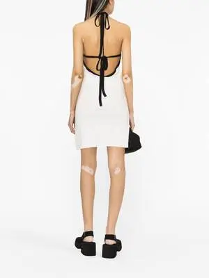 COURREGES Logo-embroidered Cotton Minidress - White