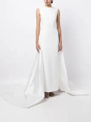 Solace London Flor Sleeveless Train Dress