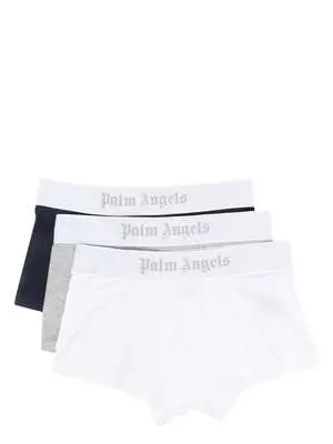 Palm Angels Three-pack Logo-print Boxers - Blue