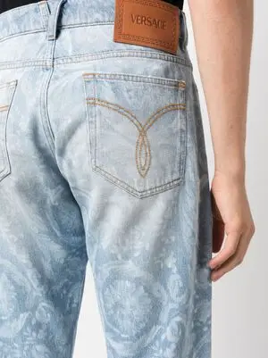 Versace Allover Straight-leg Jeans