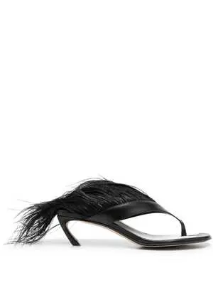LANVIN Feather Swing 65 Leather Sandals