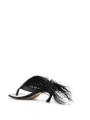 LANVIN Feather Swing 65 Leather Sandals