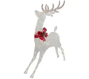 NORTHLIGHT 56' Led Reindeer W/ Glitter Bow Deco Ation