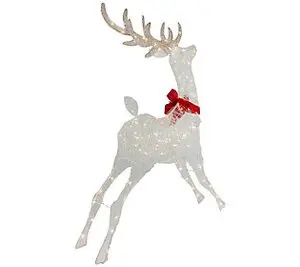 NORTHLIGHT 56' Led Reindeer W/ Glitter Bow Deco Ation