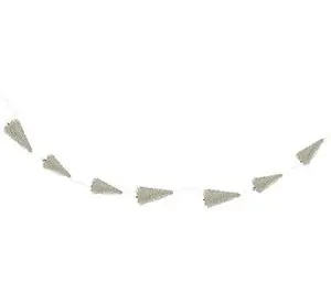 NORTHLIGHT 6.5' White Sisal Tree Garland W/ War White Lights - One-color