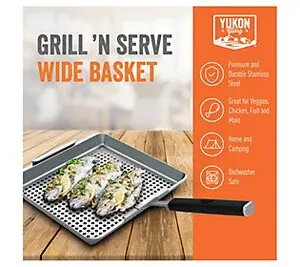 YUKON GLORY Bbq 'n Serve Wide Bbq Grill Basket