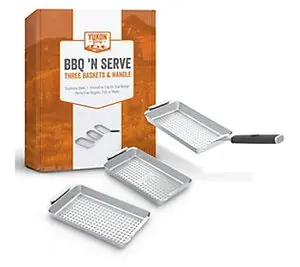 YUKON GLORY Bbq 'n Serve Set Of 3 Ss Grill Bask Ts - One-color