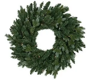 NORTHLIGHT Blue Spruce 48-inch Christmas Wreath Clear Lights - One-color