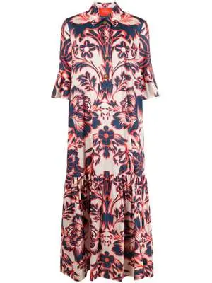 La DoubleJ Artemis Cotton Midi Dress - Blue