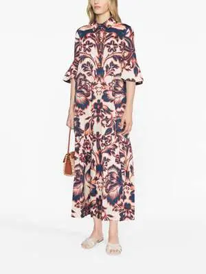 La DoubleJ Artemis Cotton Midi Dress - Blue