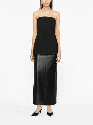 GANNI Beaded-hem Strapless Top