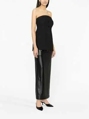GANNI Beaded-hem Strapless Top