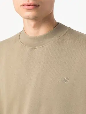 Off-White Logo-embroidered Cotton Sweatshirt