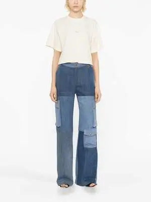 Off-White Arrows-motif Embellished Cropped T-shirt - Neutrals