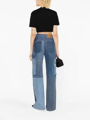 Off-White Logo-print Cropped T-shirt - Black