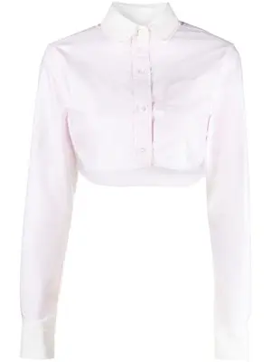 Thom Browne Round-collar Cropped Shirt
