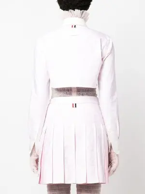 Thom Browne Round-collar Cropped Shirt