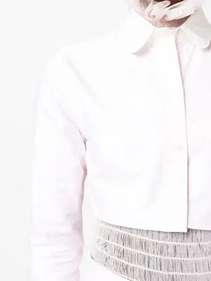 Thom Browne Round-collar Cropped Shirt