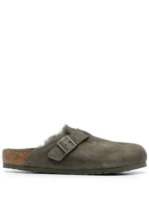 BIRKENSTOCK Boston Suede Shearling Lined Clogs