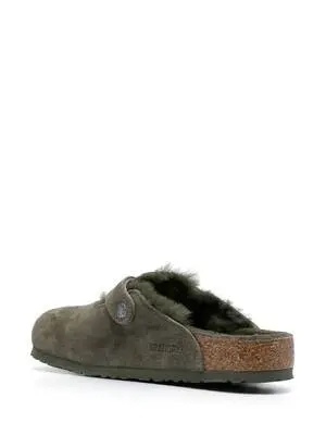 BIRKENSTOCK Boston Suede Shearling Lined Clogs