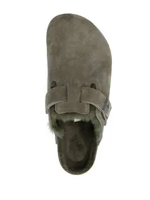 BIRKENSTOCK Boston Suede Shearling Lined Clogs