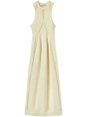 JIL SANDER Cut-out Sleeveless Midi Dress - Neutrals