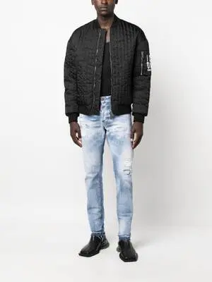 Dsquared2 Logo-patch Distressed Washed Jeans