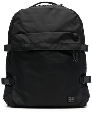 PORTER-YOSHIDA & CO Force Logo-patch Buckle-strap Backpack - Black