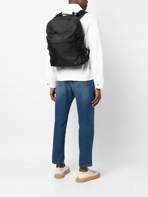 PORTER-YOSHIDA & CO Force Logo-patch Buckle-strap Backpack - Black