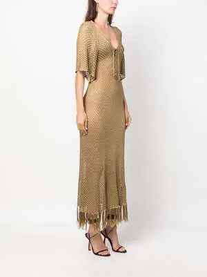 Dodo Bar Or Fringed Midi Knit Dress