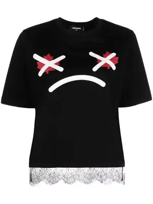 Dsquared2 Graphic-print Cotton T-shirt - Black