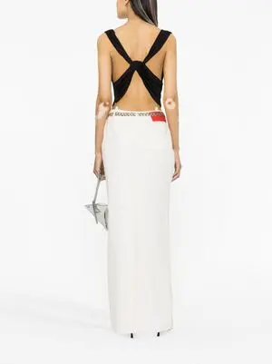 Gauge81 Juara Draped Twisted Cropped Top - Black