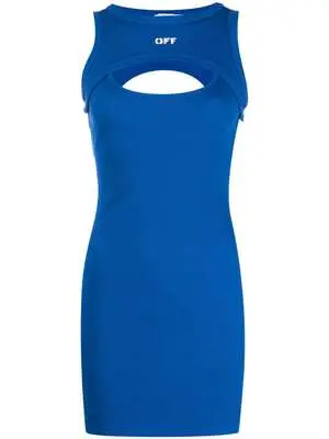 Off-White Off Stamp Ribbed Minidress