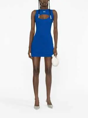 Off-White Off Stamp Ribbed Minidress
