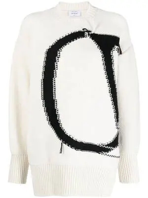 Off-White Maxi Logo-intarsia Jumper - White