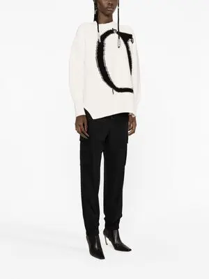 Off-White Maxi Logo-intarsia Jumper - White