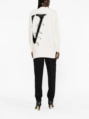 Off-White Maxi Logo-intarsia Jumper - White
