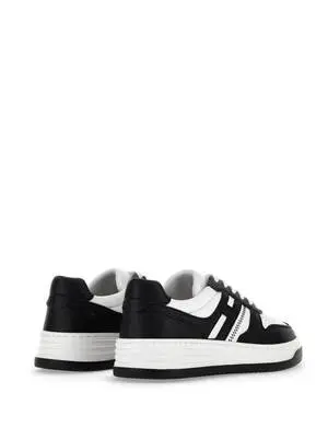 Hogan Panelled Design Leather Sneakers - Black