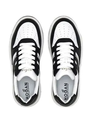Hogan Panelled Design Leather Sneakers - Black