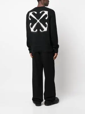 Off-White Arrow Intarsia Crew-neck Jumper - Black