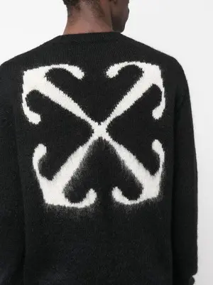 Off-White Arrow Intarsia Crew-neck Jumper - Black