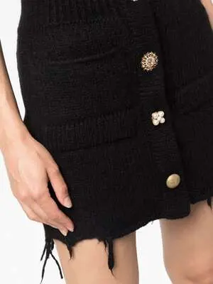 Vetements Knitted Rhinestone-embellished Miniskirt