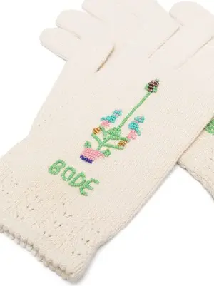 BODE Logo-embroidered Knitted Gloves