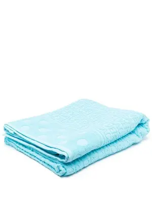 Versace Logo-print Towel - Blue