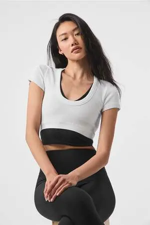Alo Yoga Scoop Neck Performance Tops For Women