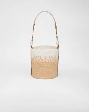 Prada Crochet And Leather Mini-bucket Bag