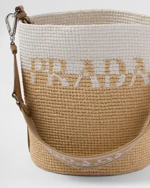 Prada Crochet And Leather Mini-bucket Bag